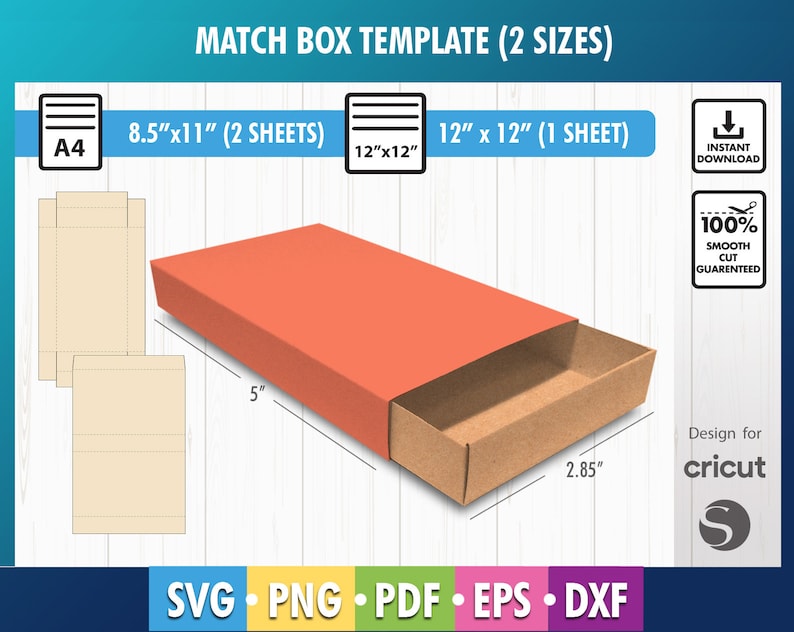 Box Template SVG, Packaging Box SVG, Drawer Box, Sliding Box, Slider ...