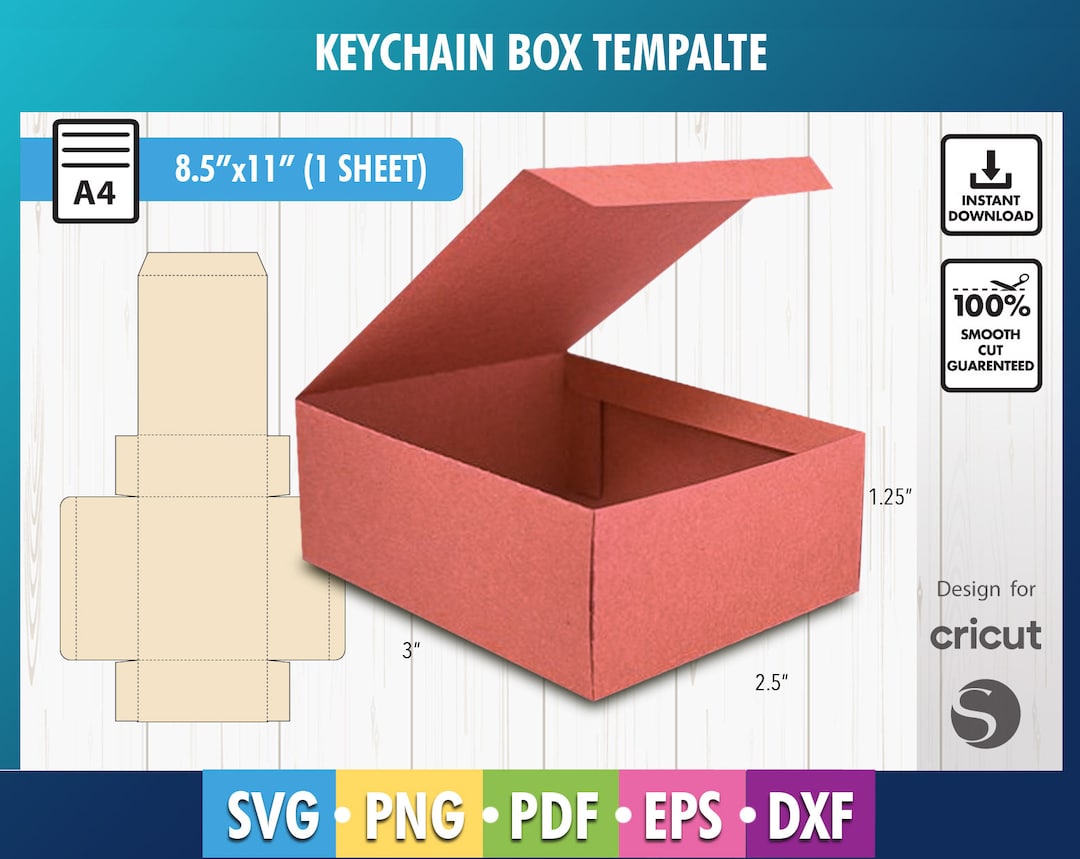 Keychain Packaging, Keychain Box SVG, , Gift Box, Candy Box, Door Gift ...