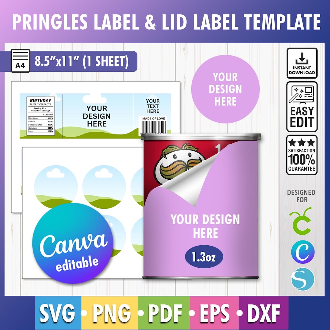 Chip Can Label Template, Pringles 1.3 Oz Labels Template, Pringles ...