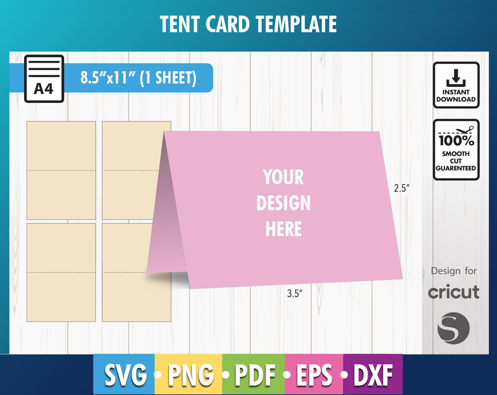 Tent Card Template, Tent Card Svg, Tent Card Printables, SVG, DXF, Eps ...