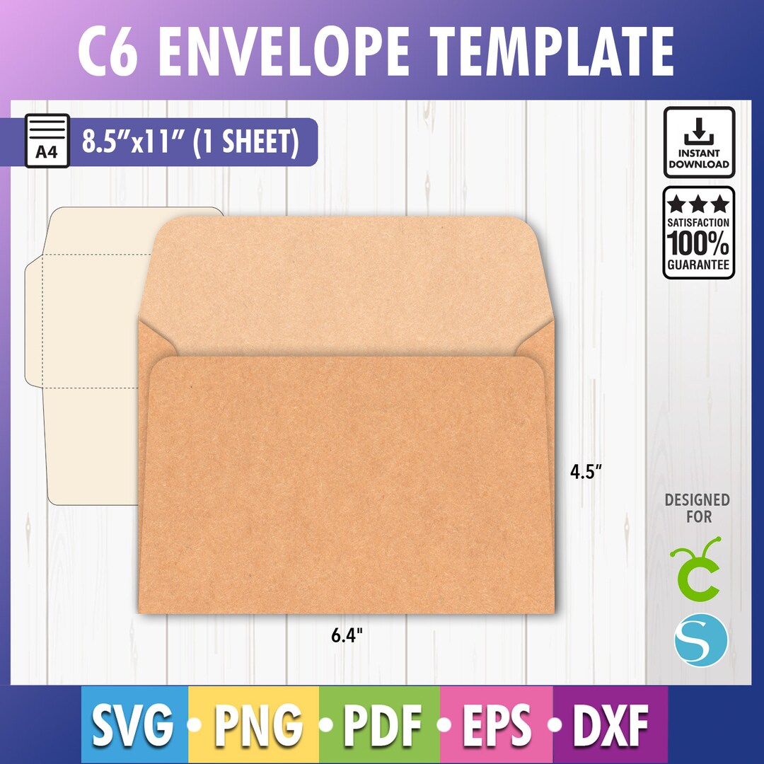 C6 Envelope Template SVG, Wedding Invitation Envelope, Eps, PDF ...