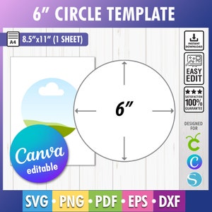 6 Inch Circle Template, 6 Blank Template, Ornament Template ...
