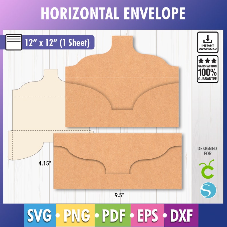Large Envelope Template SVG, Png, Gift Envelope Svg, A4, Mailer ...