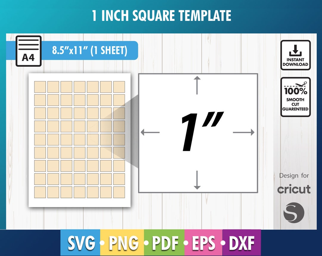 1inch Square Template, 1" Square Template, Square Sticker Collage ...