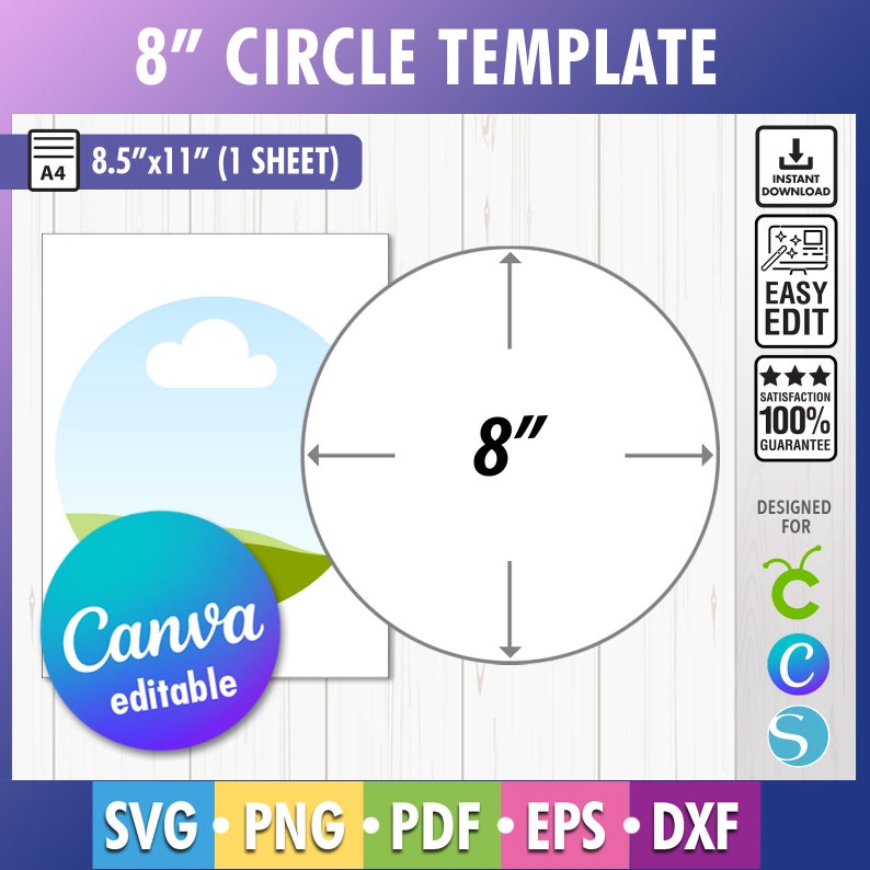 8 Inch Circle Template, 8 Blank Template, Ornament Template ...