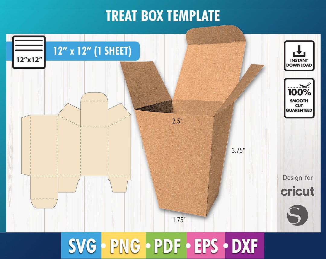 Large Box Template Svg, Party Favor Box, Treat Box Template, Wedding ...