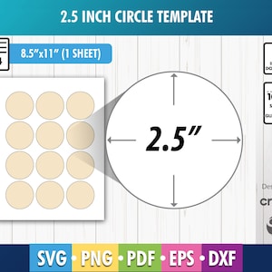 2.5" Inch Circle Template, 2.5" Blank Template, Round Label Template ...