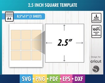 Gift Box Template Square Box With Lid Square Box Template - Etsy