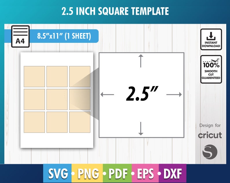 2.5 Inch Square Template, Square Label Template, 2.5 Square Template ...
