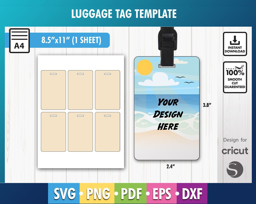 Luggage Tag Template, Luggage Tag SVG, Luggage Tag Template Svg ...