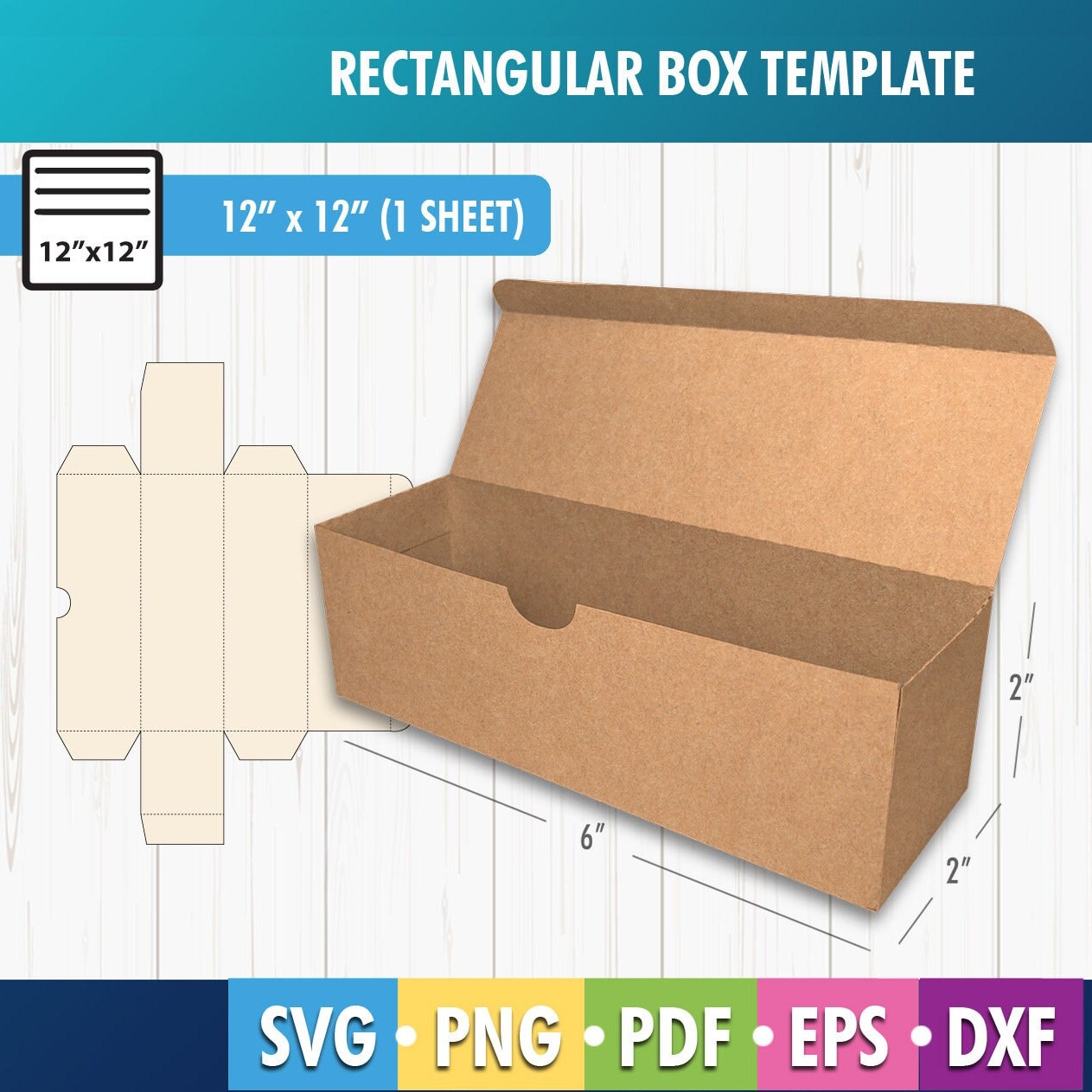 Box Template SVG, Rectangular Box SVG, Packaging Box Svg, Box Template ...