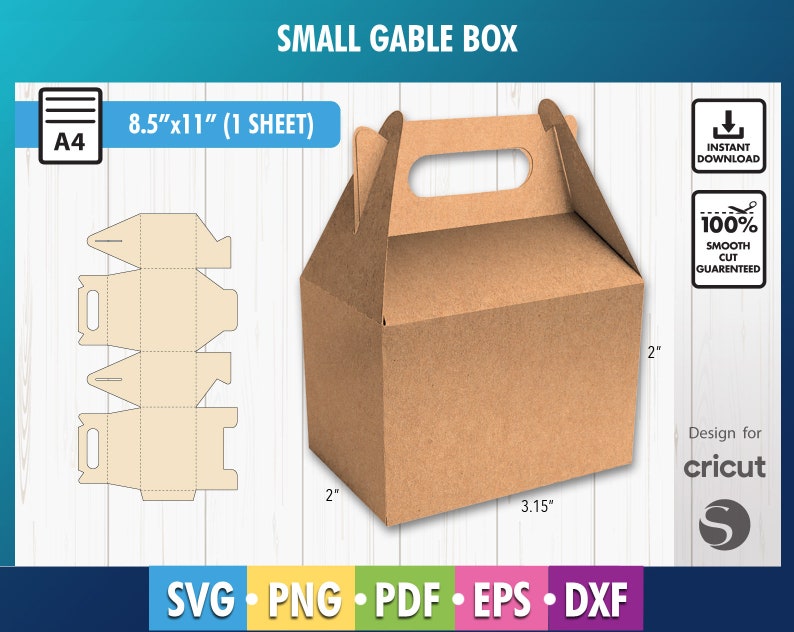 Mini Gable Box Template, Party Gable Box Template, Box Svg, Gift Box ...