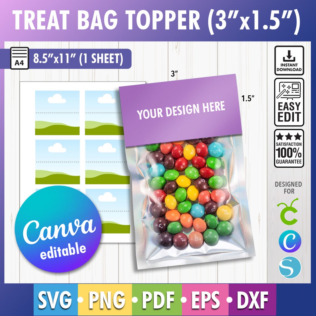 3 Treat Bag Topper Template Svg, Treat Bag Topper Back to School Class ...