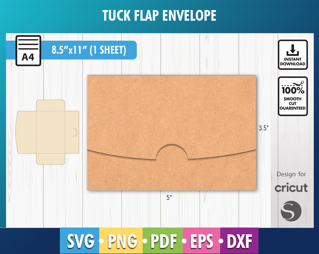 Envelope Template Svg 5"x3.5" Money Envelope Template Gift Envelope ...