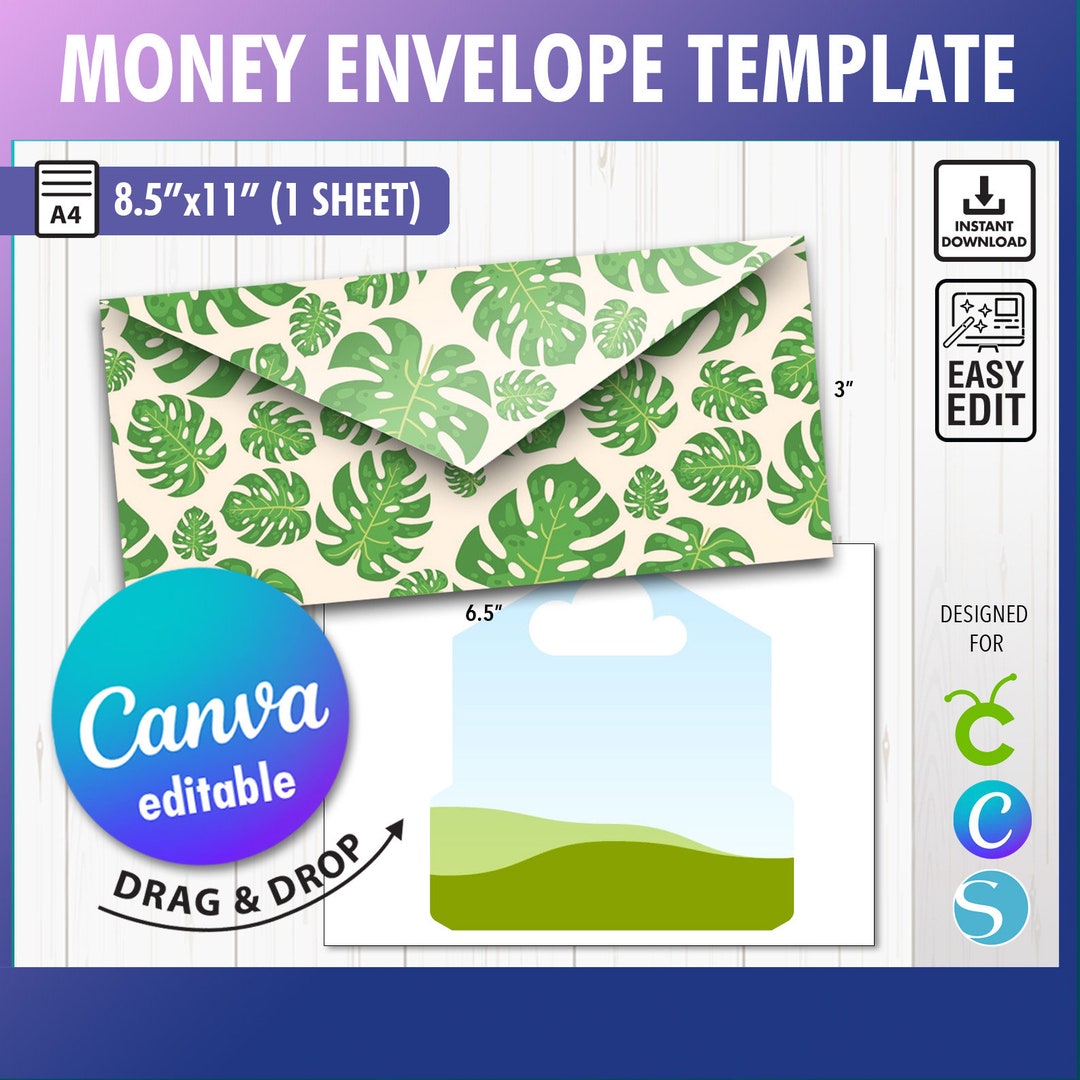 Canva Editable Money Envelope Template, Cash Envelope Template for ...
