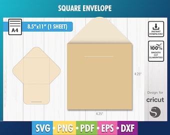 Envelope Template SVG, Png, Eps, PDF Printable, Invitation Envelope Svg ...