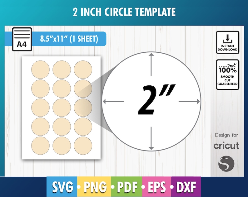 2 Inch Circle Template, 2 Circle Template, Round Sticker Collage ...