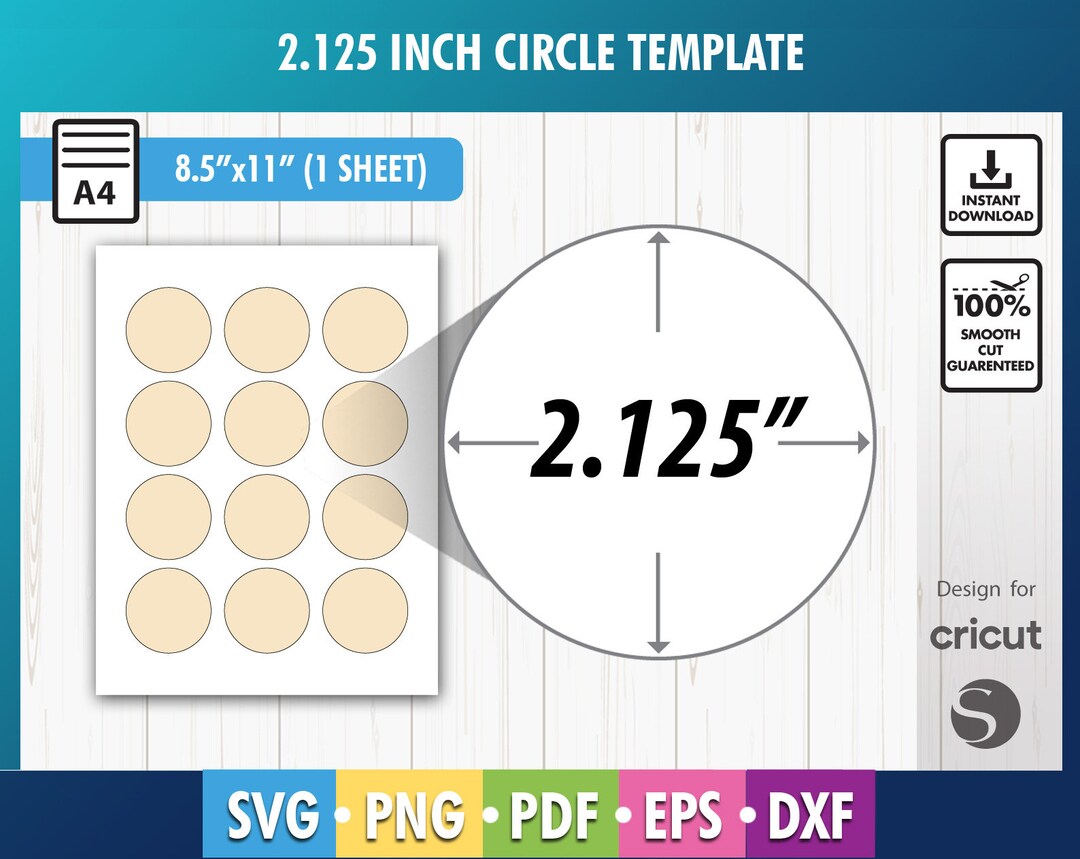 2.125 Inch Circle Template, 2.125" Round Sticker, Multipurpose Labels ...