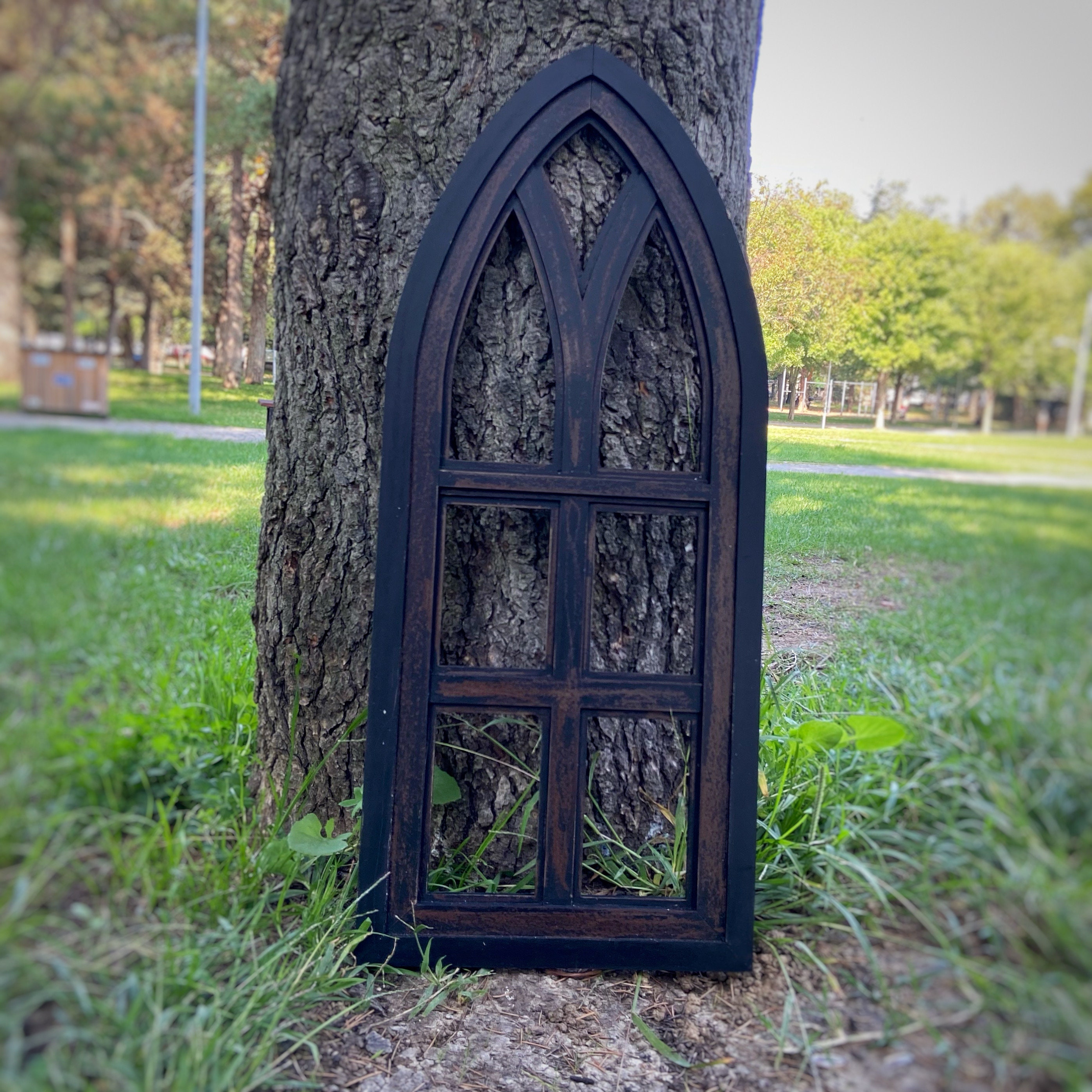 Church Window, Farmhouse Window Frames. Antique in Black and Dark Brown ...