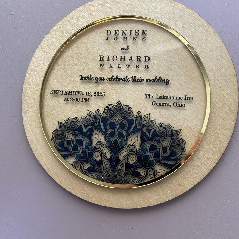 Circle Acrylic Invitation, Wedding Card, Birthday Party Clear ...