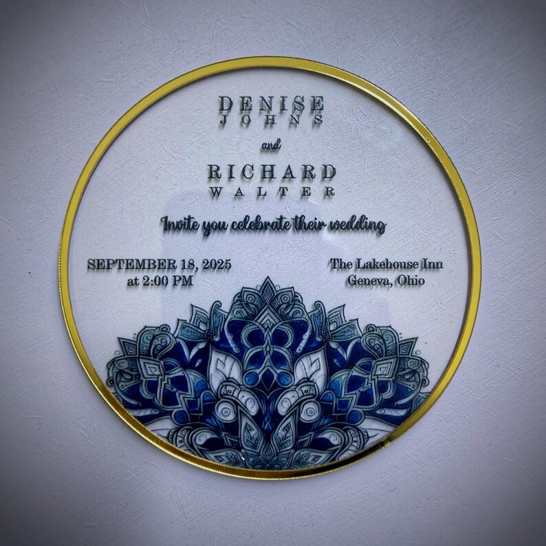 Circle Acrylic Invitation, Wedding Card, Birthday Party Clear ...