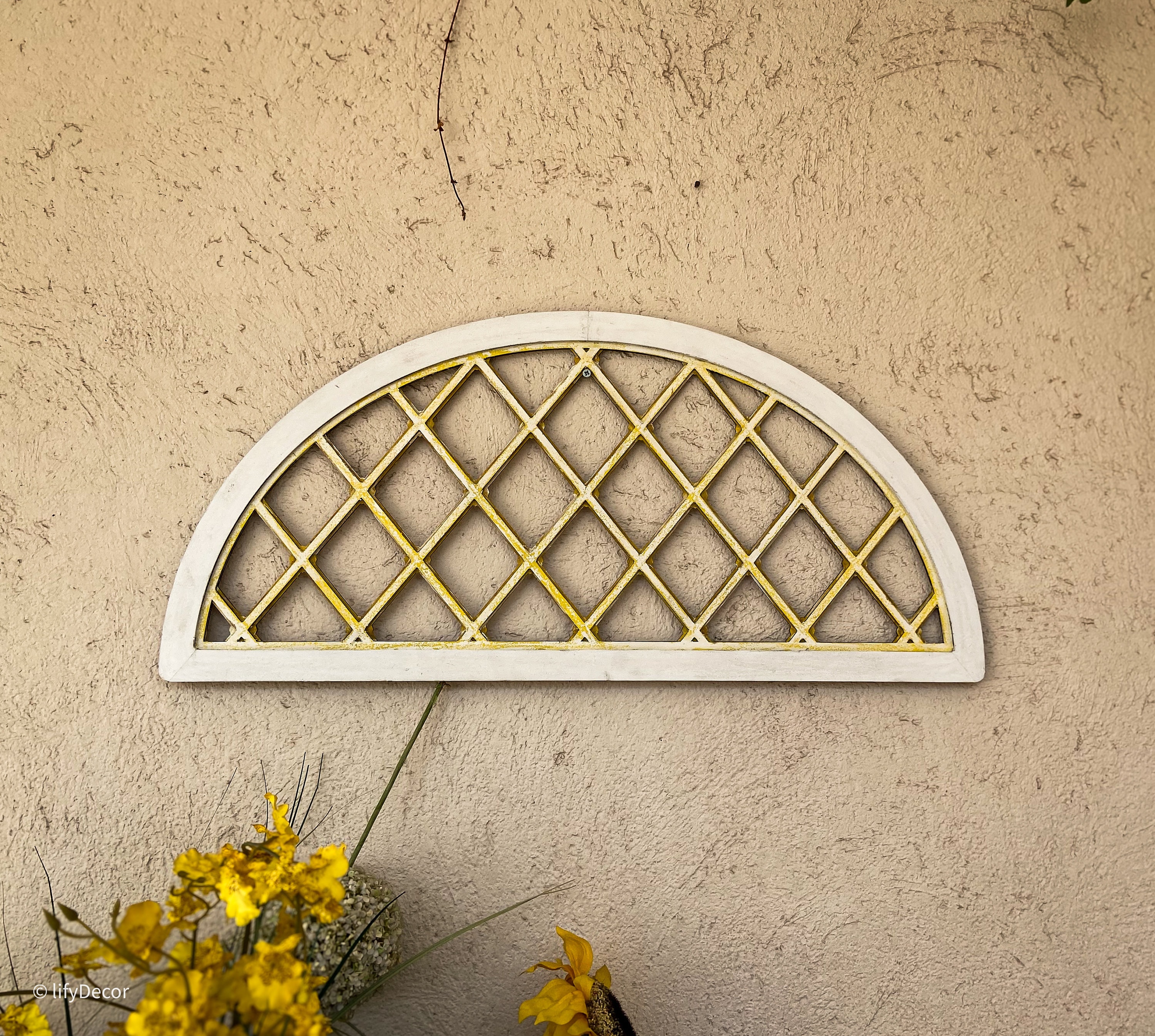 Farmhouse Half Moon Wooden Wall Window Arch Wood Cathedral Window - Etsy
