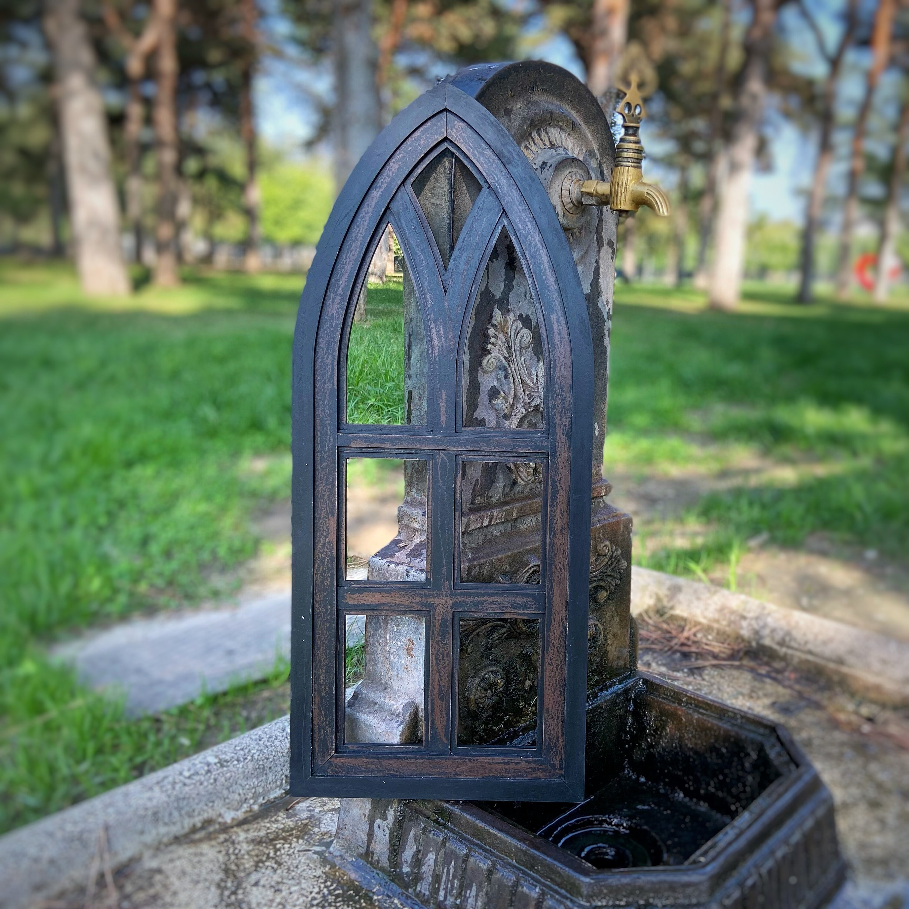 Church Window, Farmhouse Window Frames. Antique in Black and Dark Brown ...