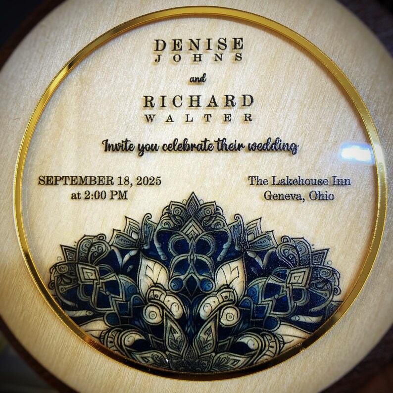 Circle Acrylic Invitation, Wedding Card, Birthday Party Clear ...