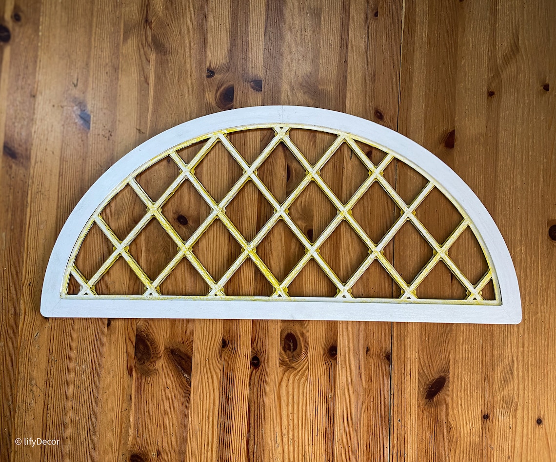 Farmhouse Half Moon Wooden Wall Window Arch Wood Cathedral Window - Etsy