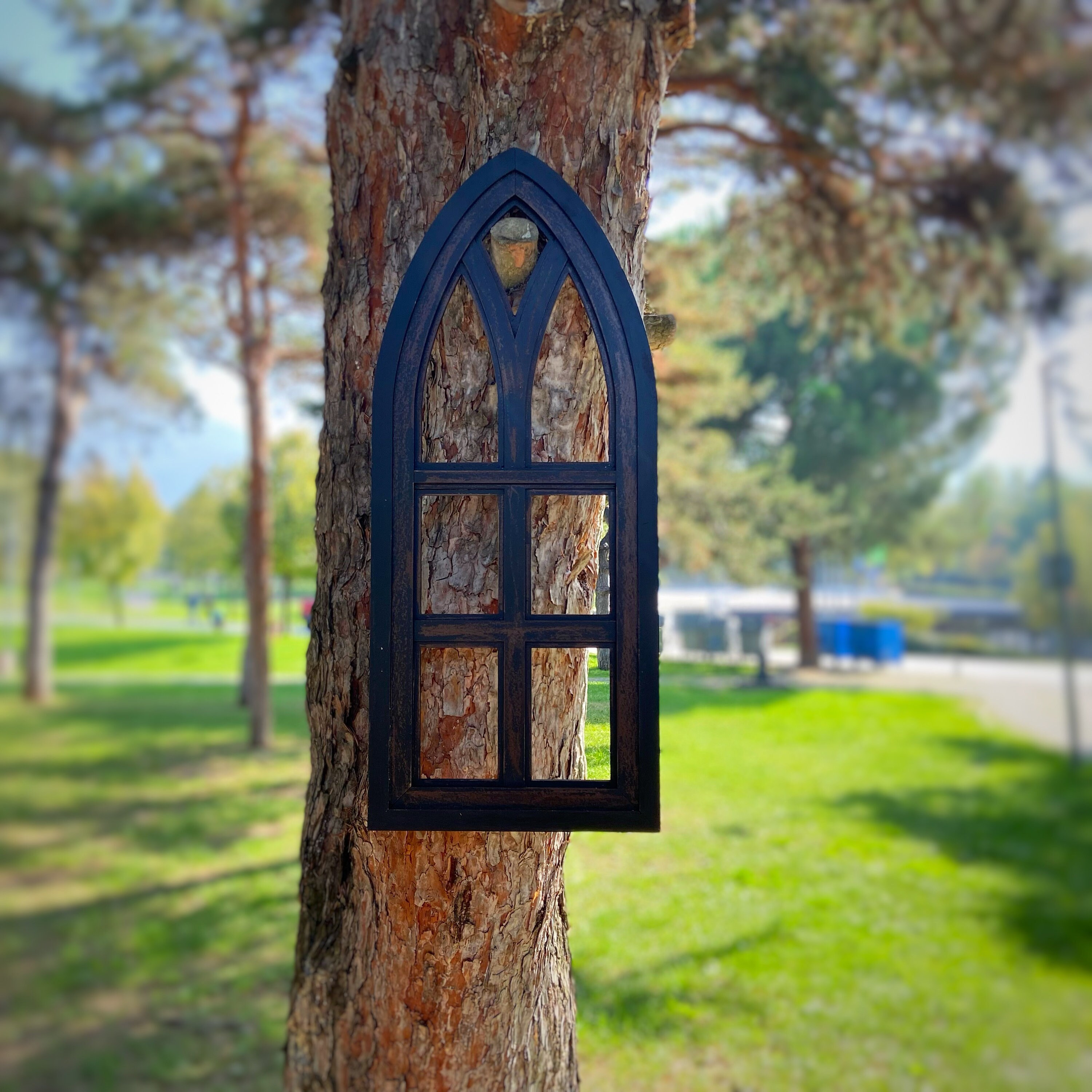 Church Window, Farmhouse Window Frames. Antique in Black and Dark Brown ...
