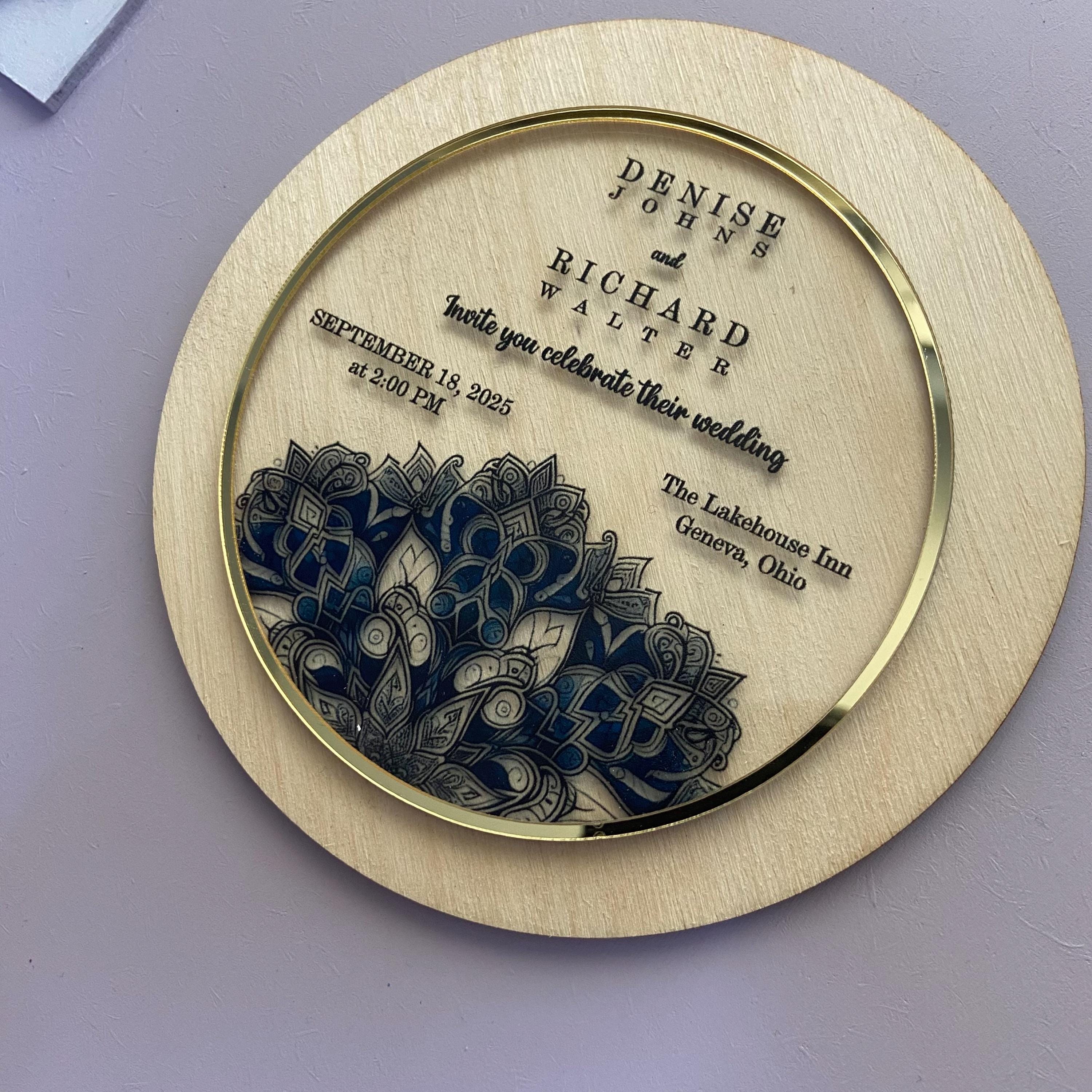 Circle Acrylic Invitation, Wedding Card, Birthday Party Clear ...