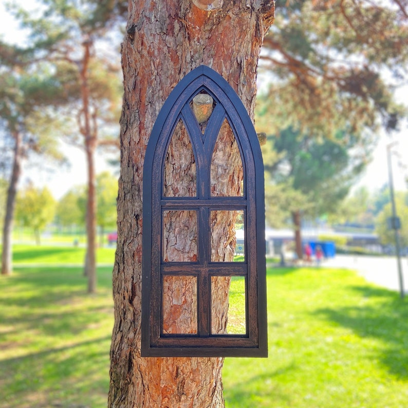 Church Window, Farmhouse Window Frames. Antique in Black and Dark Brown ...