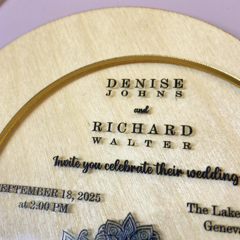 Circle Acrylic Invitation, Wedding Card, Birthday Party Clear ...