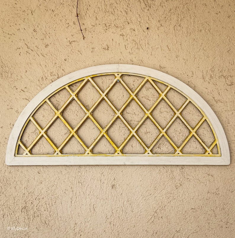 Farmhouse Half Moon Wooden Wall Window Arch Wood Cathedral Window - Etsy