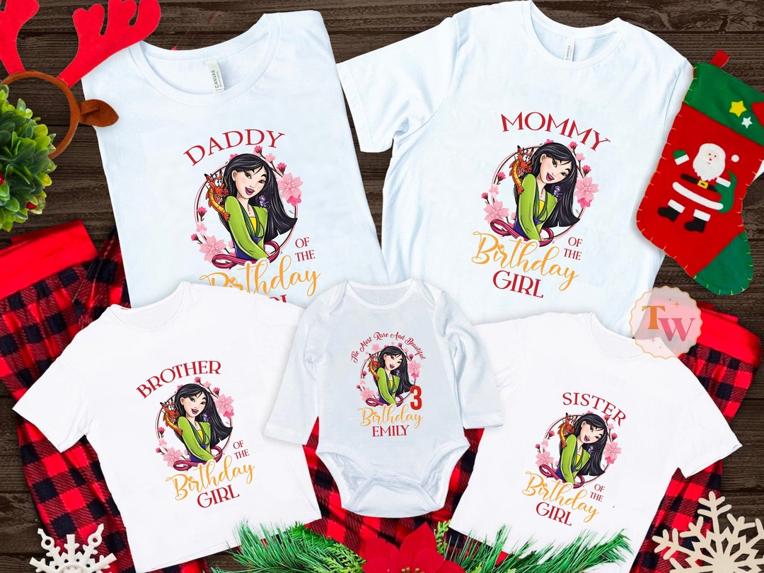 Cute Mulan Princess Characters Group Shirt, Magic Kingdom Holiday ...