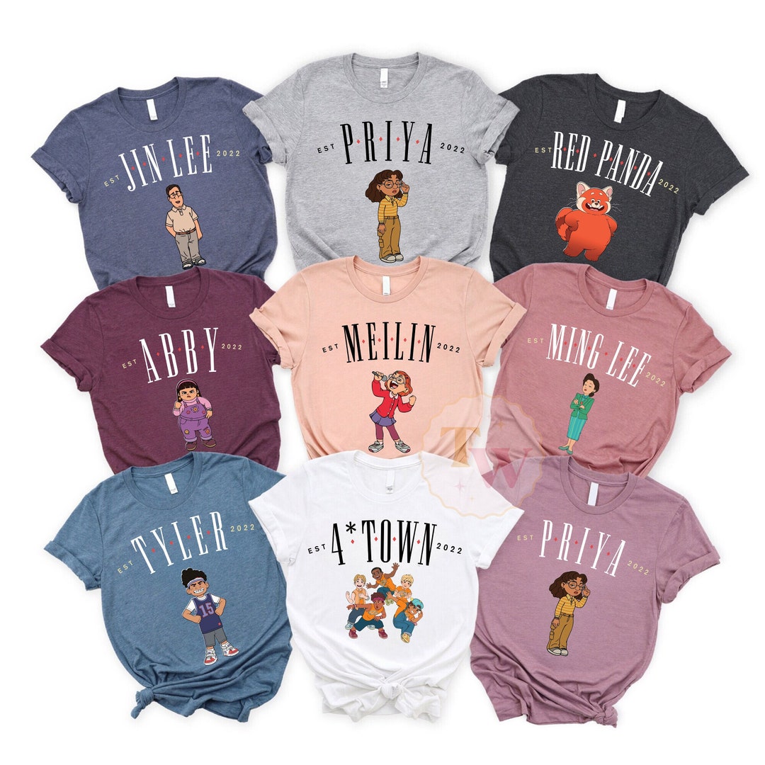 Turning Red Characters Shirt, Pixar Turning Red Shirt, Red Panda Pixar ...