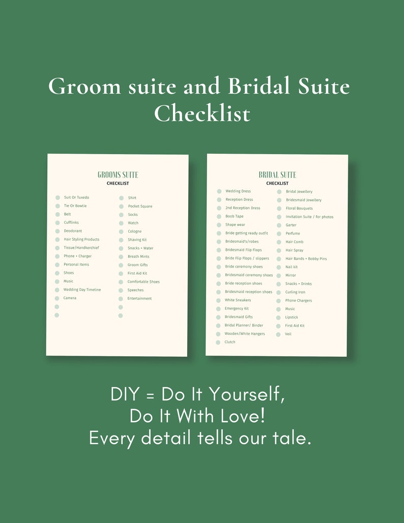 Sage Green DIY Wedding Checklist Printable, Canva Editable Wedding ...