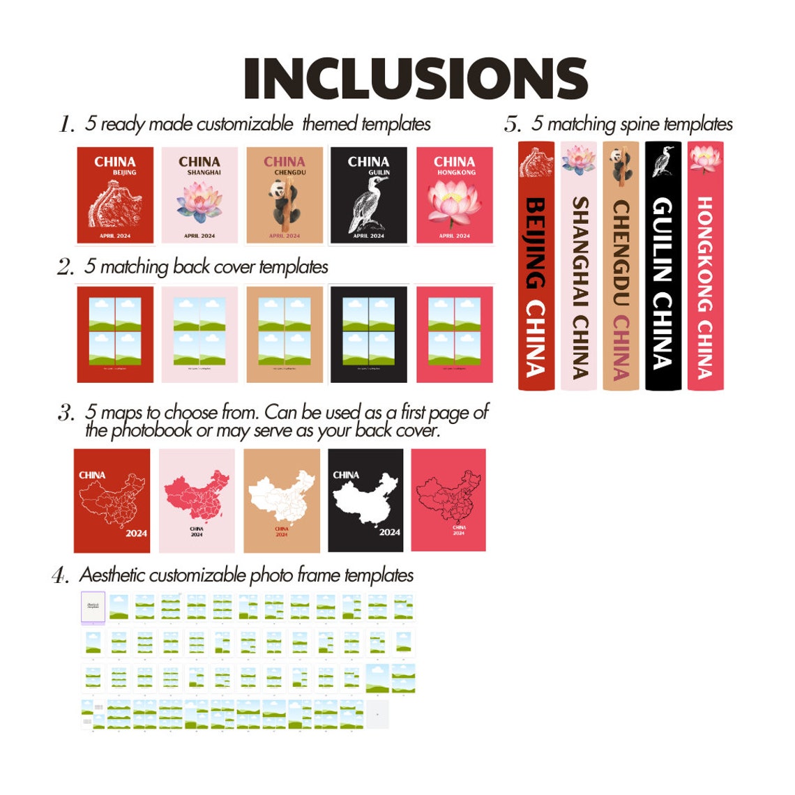 China Travel Photobook Bundle, Canva Editable, Printable Template ...