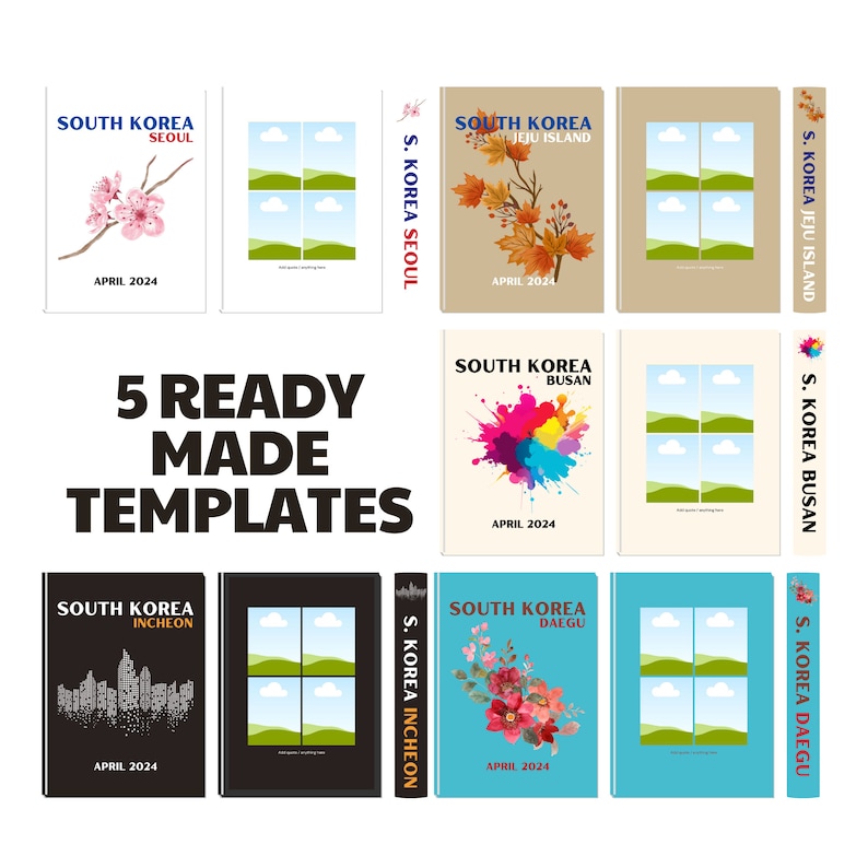 Korea Travel Photobook Bundle, Canva Editable, Printable Template ...