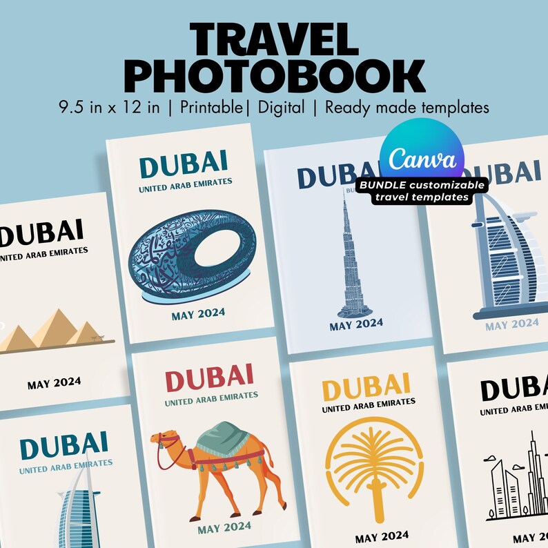 Dubai Travel Photobook Bundle, Canva Editable Assouline Inspired ...