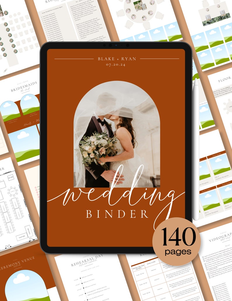 Terracotta Themed Wedding Day Binder Template, Wedding Itinerary ...