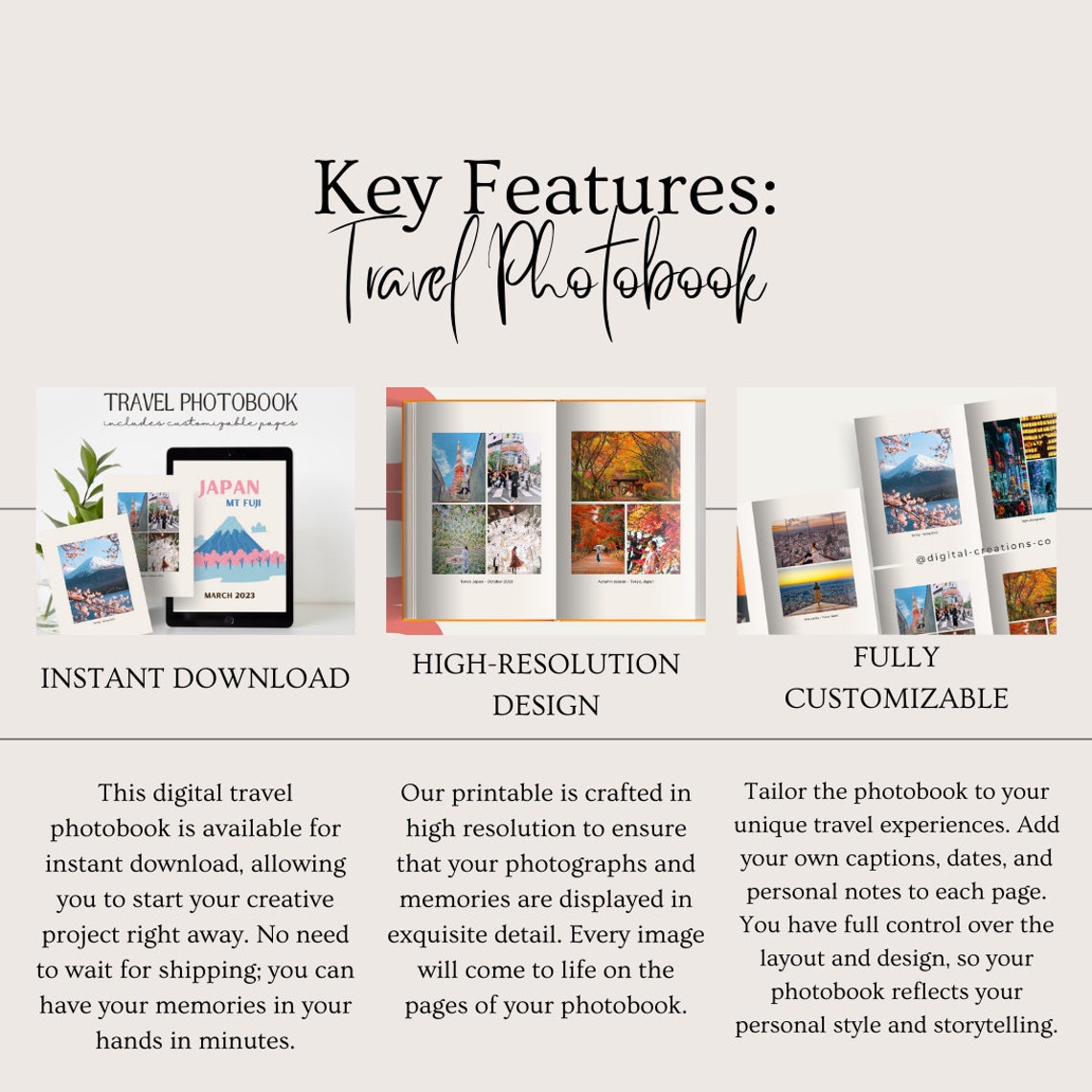 Japan Travel Photobook, Canva Editable, Printable Template, Aesthetic ...