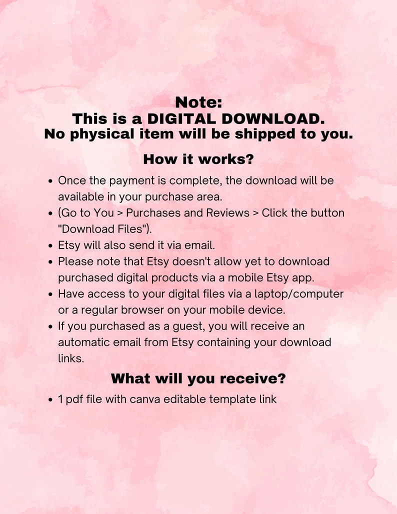 Pastel Pink Themed DIY Wedding Timeline Digital/printable, Canva ...