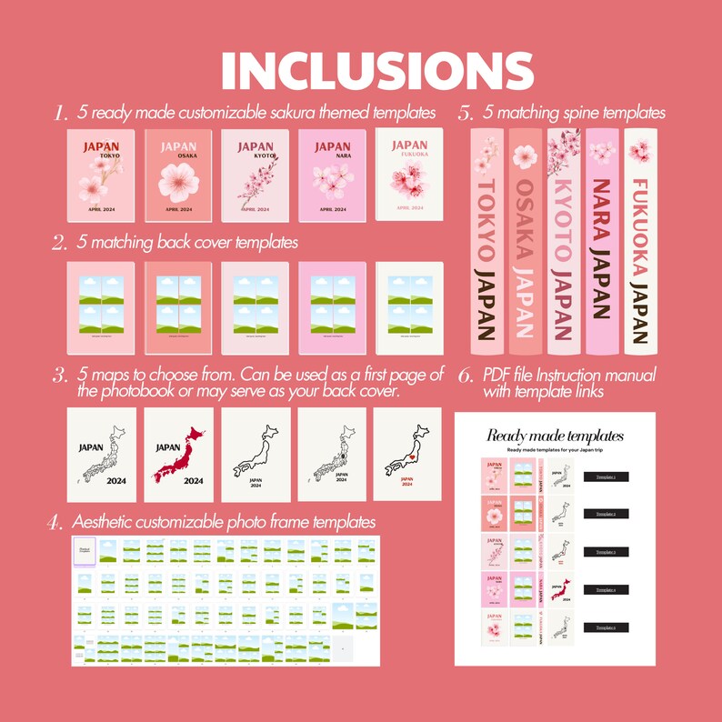 Customizable Japan Travel Photobook, Personalized Cherry Blossom ...