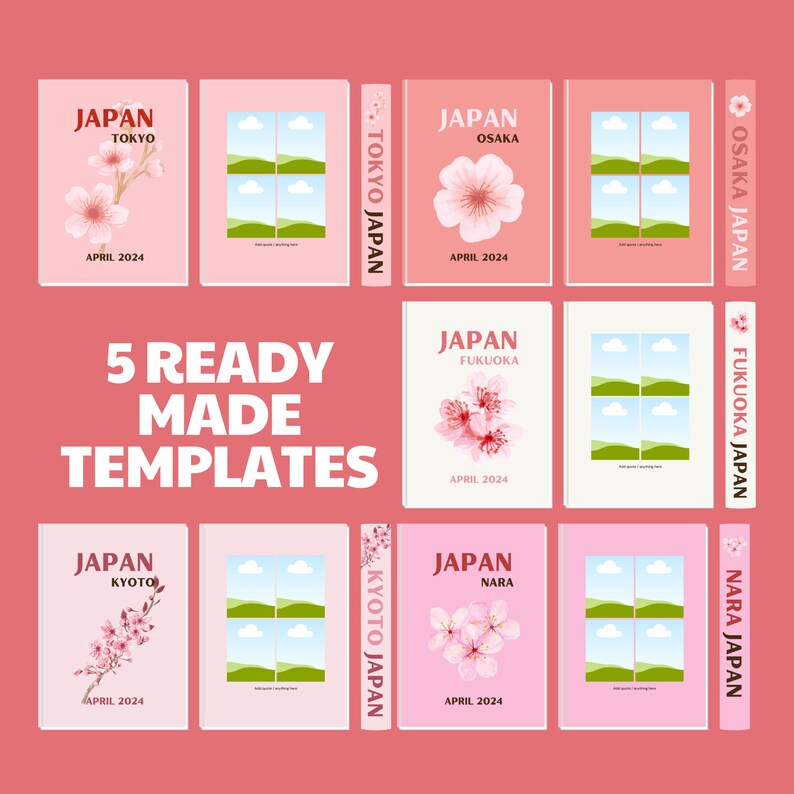 Customizable Japan Travel Photobook, Personalized Cherry Blossom ...