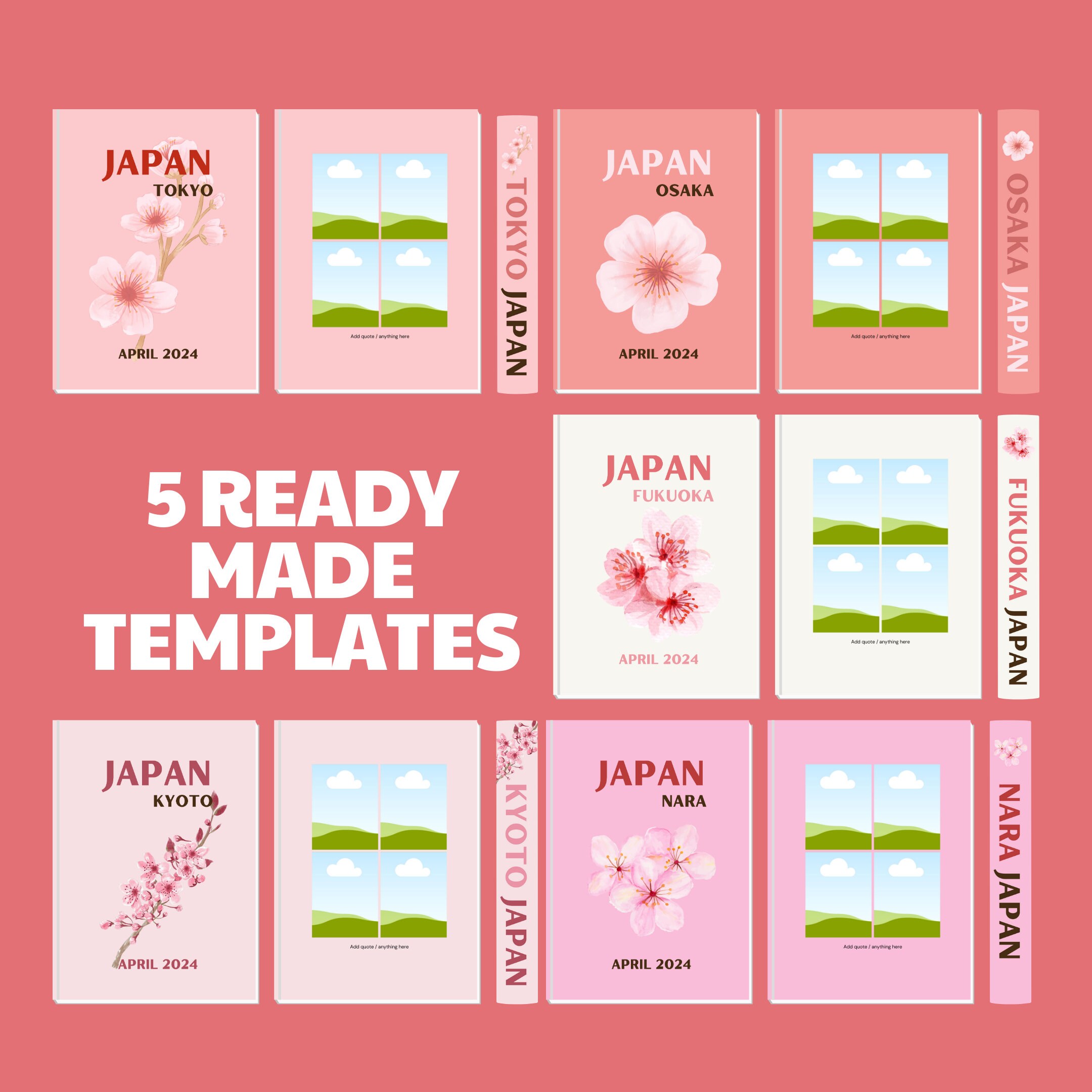 Customizable Japan Travel Photobook, Personalized Cherry Blossom ...