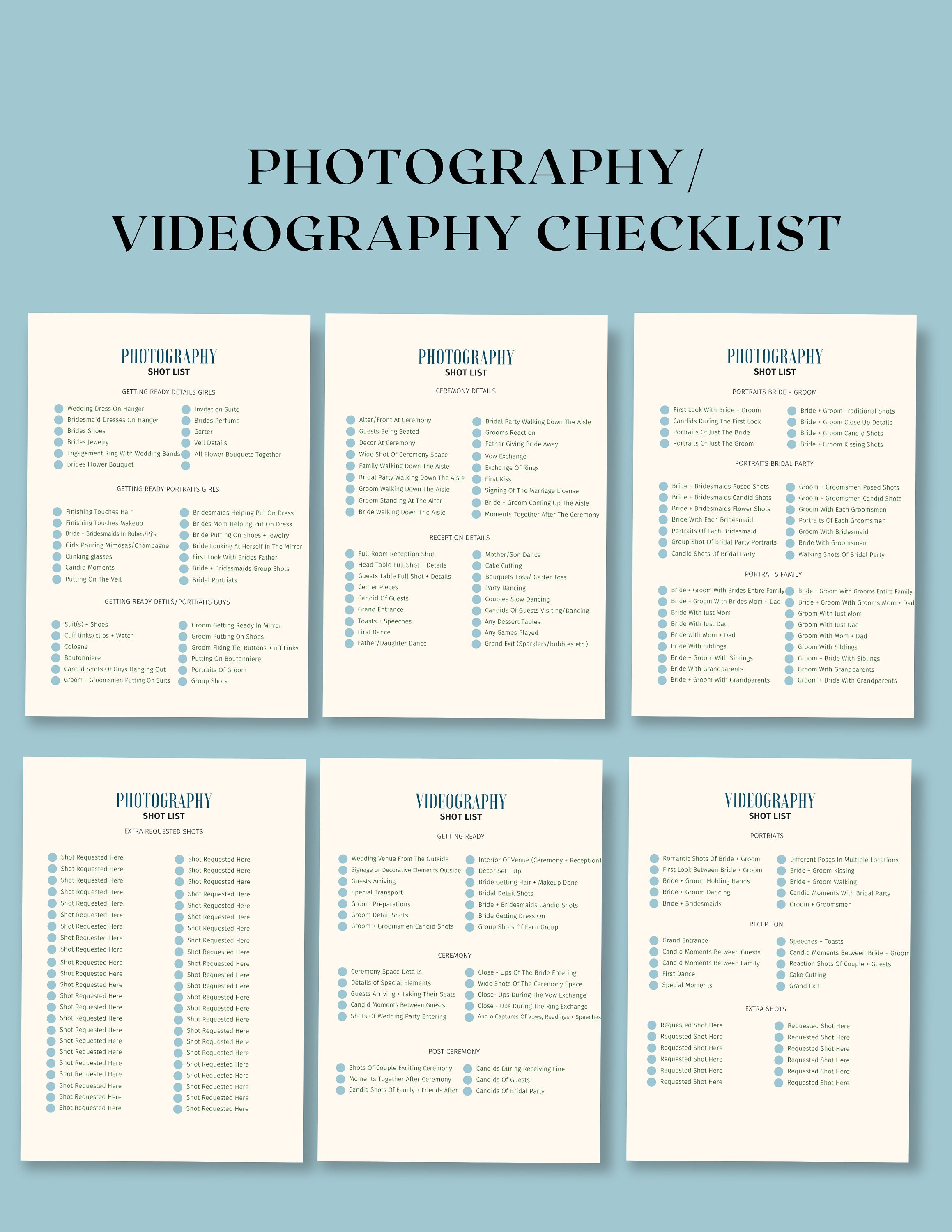 Sky Blue DIY Wedding Checklist Printable, Canva Editable Wedding ...