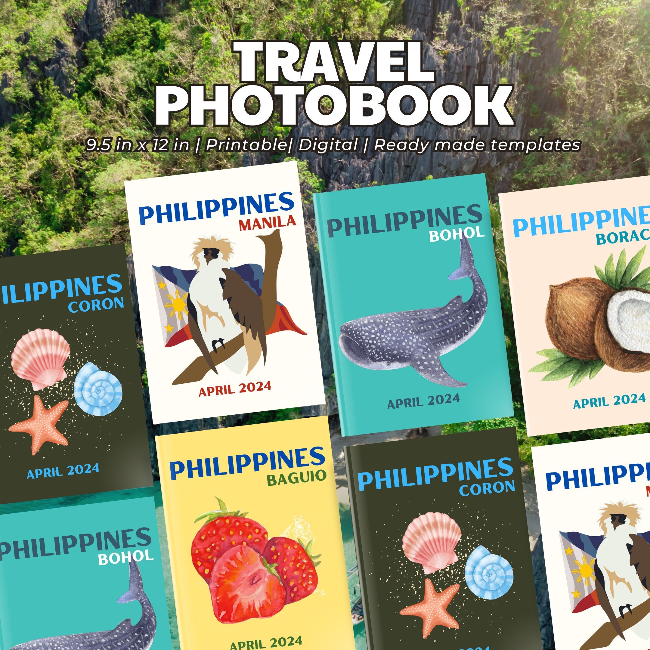 Philippines Travel Photobook Bundle, Canva Template, Aesthetic Coffee ...