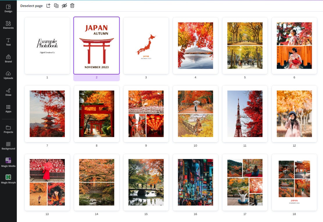 Japan Travel Photobook, Canva Editable, Printable Template, Aesthetic ...