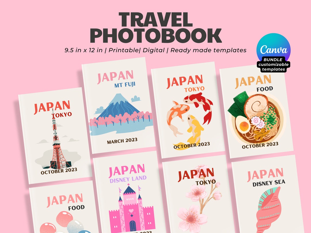 Japan Travel Photobook, Canva Editable, Printable Template, Aesthetic ...